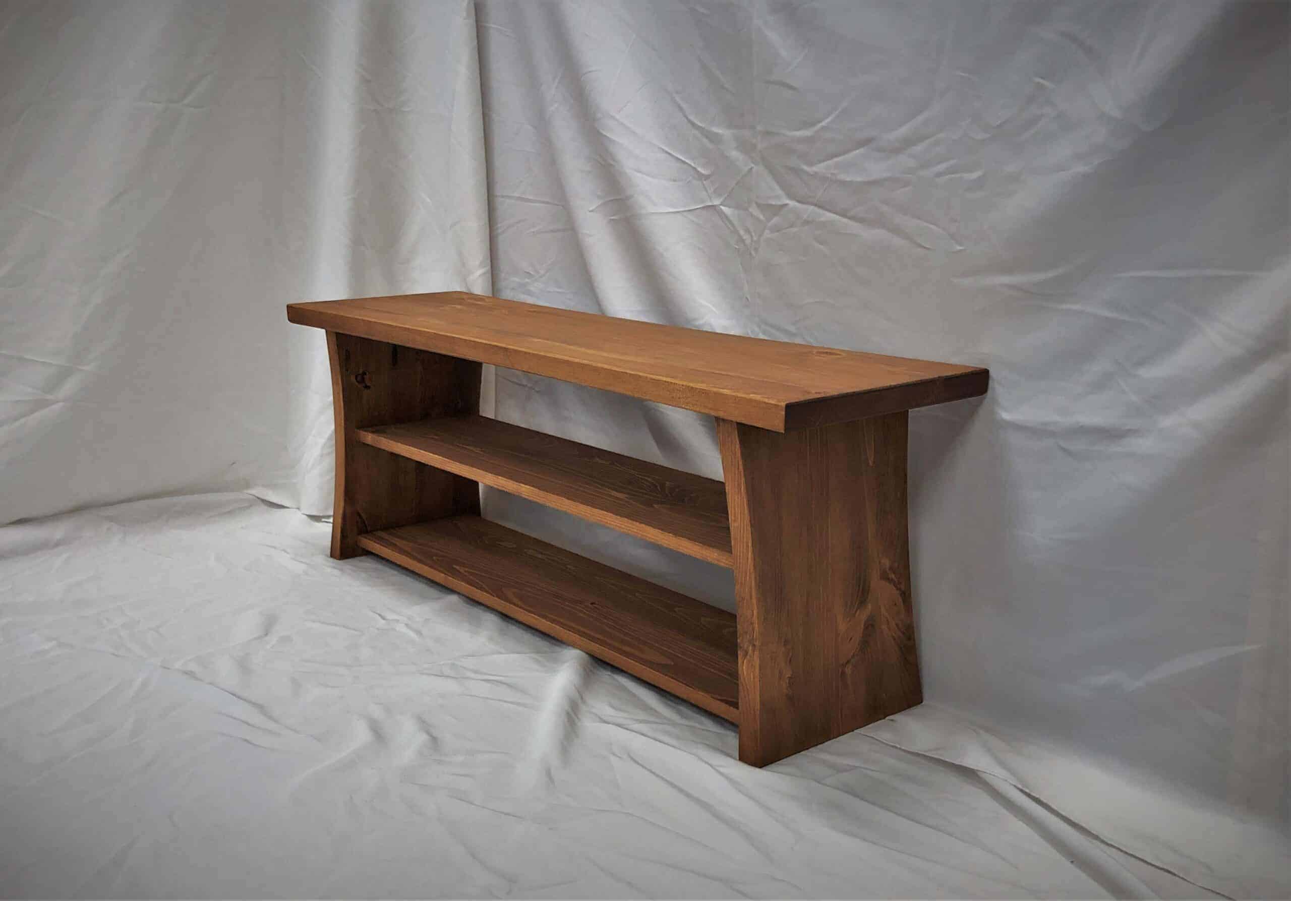Rustic Pine Shoe-Storage Bench - Great Lakes Design